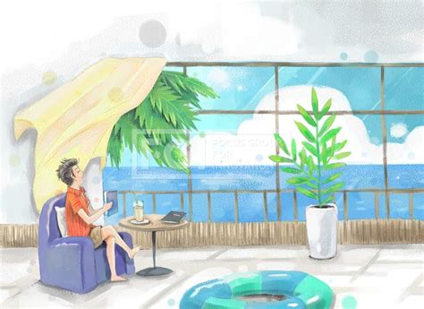 계절여름 C170619c Cooltree 일러스트 여름 페인터 그림 회화 일러스트 핸드드로잉 드로잉 이미지 아트 만화 클립 클립아트 삽화