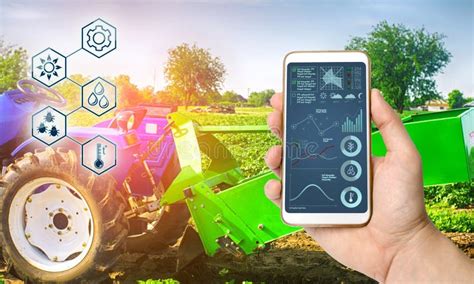 Smart Farm Agriculture Concept Farmer Use Data Augmented Mixed Virtual Reality Integrate