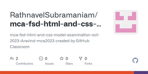 GitHub RathnavelSubramaniam Mca Fsd Html And Css Model Examination