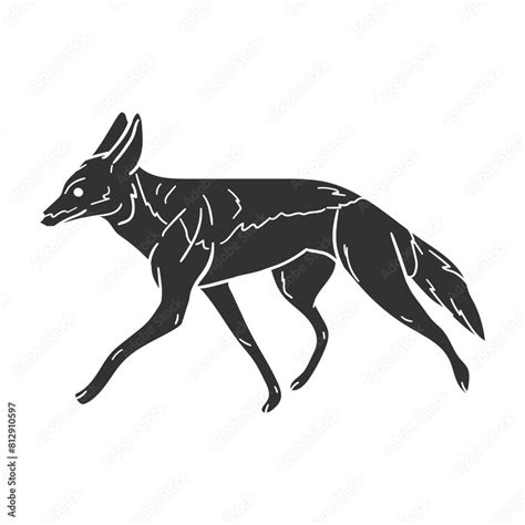 Jackal Icon Silhouette Illustration African Animals Vector Graphic