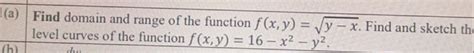 A Find Domain And Range Of The Function F X Y Studyx