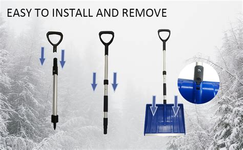 Snow Shovel For Driveway Blue Detachable Portable Snow