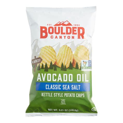 Boulder Canyon Avocado Oil Sea Salt Potato Chips 525 Oz Pack Of 3