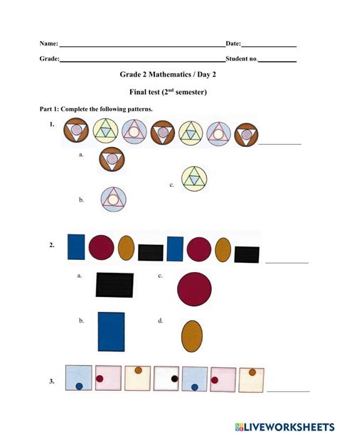 Grade 2 Math Final Test 2nd Sem Day 2 1868122