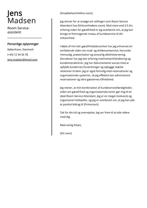 Room Service Assistent Eksempler På Følgebreve Skabelon Og 20 Tips