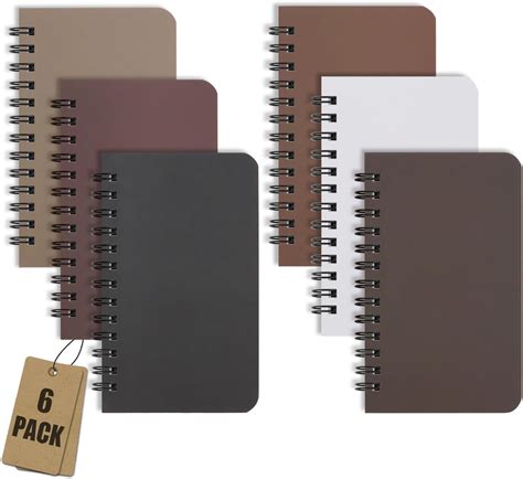 Ktojoy 6 Pack Spiral Notebook Small Pocket Notebook 3x5 Spiral Notepads With Lined
