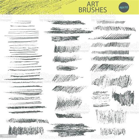 벡터 지저분한 연필 아트 브러쉬 세트 제 흑연 호 다른 모양 소자 연필 텍스처 교차해칭기법에 대한 스톡 벡터 아트 및 기타 이미지 교차해칭기법 연필 질감 Istock