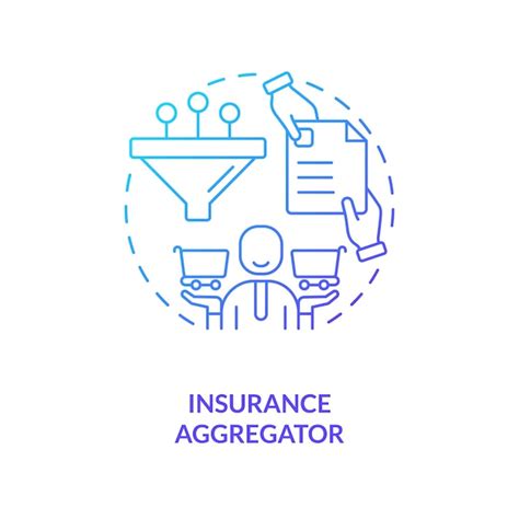 Premium Vector Insurance Aggregator Blue Gradient Concept Icon