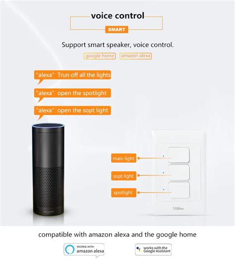 Interruptor Wifi Auto Onoff Smart Switch Wall Light Lamp Through Voice