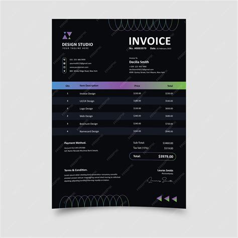 Premium Vector Invoice Template Vector Design