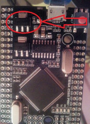 5v 1a Regulator Heating On An Arduino Mega 2560 Pro Embed Ide 1 X