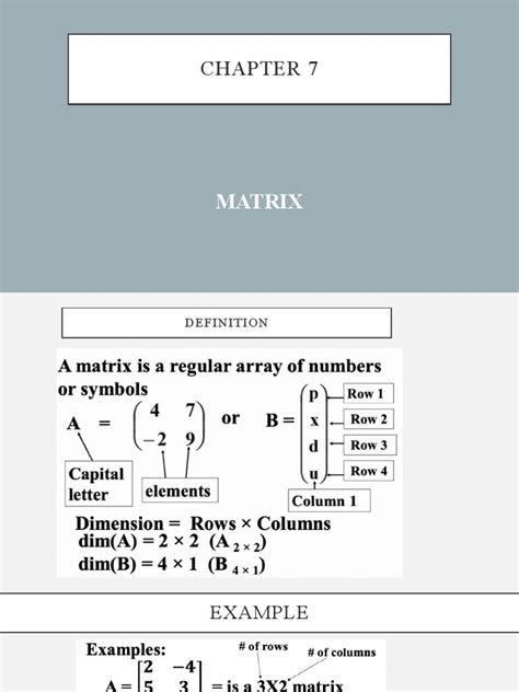 Chapter 7 Matrix Pdf
