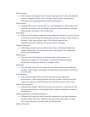 Exploring The Intricacies Of Cell Biology Structure Function Course Hero