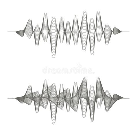 Two Monochrome Sound Waves On White Background Stock Vector Illustration Of Energy Recorder