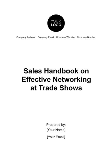 Free Sales Handbook On Effective Networking At Trade Shows Template To Edit Online