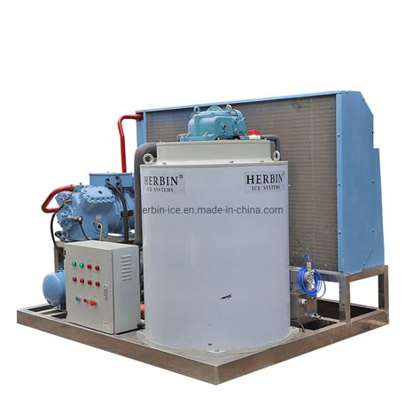 Herbin 5ton Plc Controller Bitzer Compressor Flake Ice Machine Flake