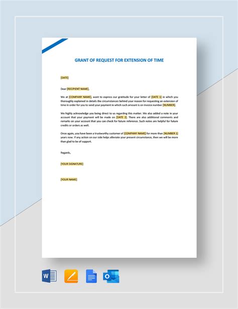 Request For Extension Template