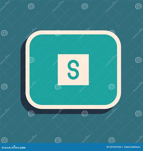 Green Stop Media Button Icon Isolated On Green Background Long Shadow Style Stock Vector