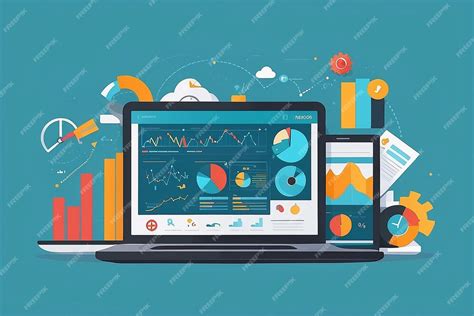 Flat Vector Illustration Of Web Analytics Information And Development Website Statistic
