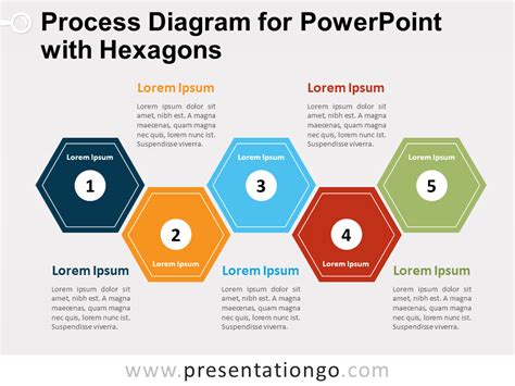 6 Step Hexagon Powerpoint Diagram