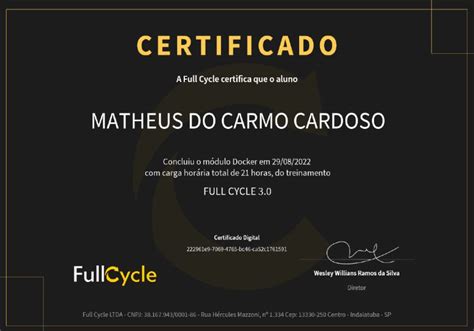 Matheus Carmo Cardoso No Linkedin Fullcycle Docker Dev