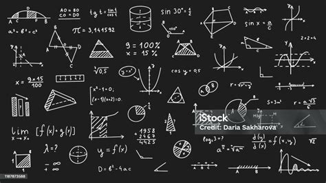 수학 기하학 배경 수식 모양 및 그래픽 흰색 배경에 격리 된 수학 개체의 큰 벡터 집합입니다 손으로 그린 벡터에 대한 스톡 벡터 아트 및 기타 이미지 Istock