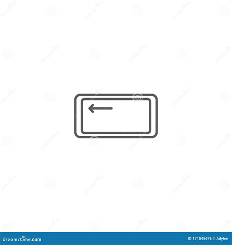 Backspace Key Vector Icon Symbol Keyboard Isolated On White Background