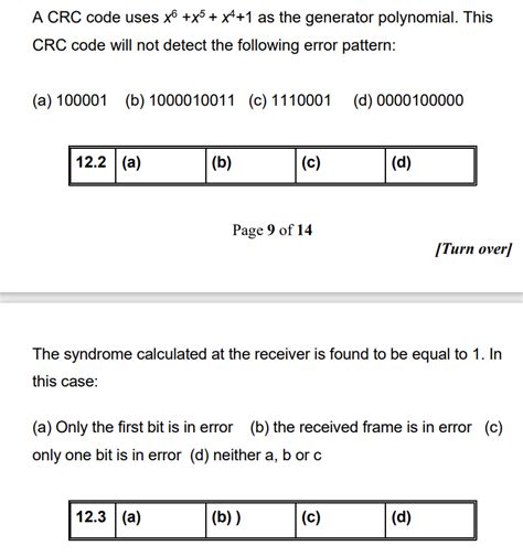 Solved 1 ﻿a Crc Code Uses X6x5x41 ﻿as The Generator