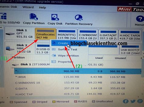 Cách Tạo Phân Vùng Boot EFI MSR Và Recovery Cho Chuẩn UEFI GPT