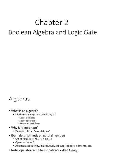Chapter2booleanalgebraandlogicgates Pdf Logic Gate