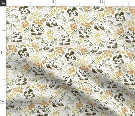 Rolling Pandas Small Scale Fabric Spoonflower