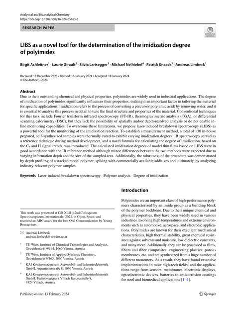 Pdf Libs As A Novel Tool For The Determination Of The Imidization