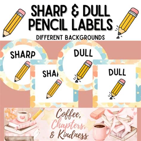Boho Pastel Sharp And Dull Pencil Labels Classroom Labels Tpt