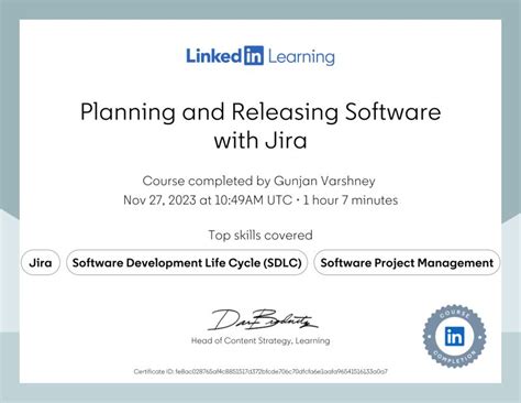 gunjan varshney on linkedin certificate of completion