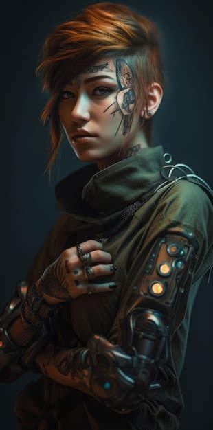 Premium Ai Image A Woman With A Robot Arm On Her Arm