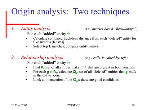 Ppt Tracking Structural Evolution Using Origin Analysis Powerpoint Presentation Id6618125