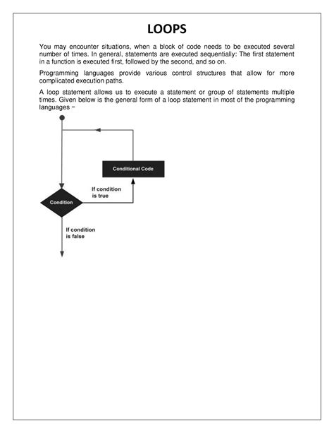 Loops You May Encounter Situations When A Block Of Code Needs To Be Executed Several Number