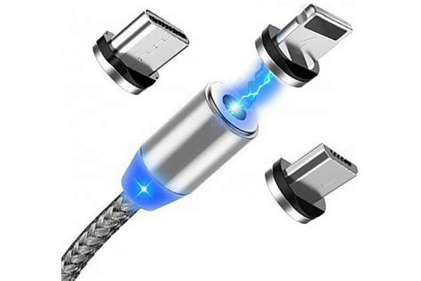 Магнитный кабель для зарядки смартфона 3в1 для іos Android Type С 2м Магнитная зарядка шнур