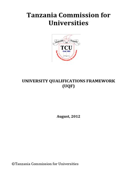 University Qualifications Framework Pdf