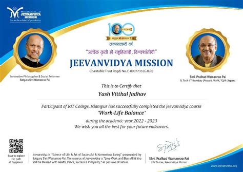 Hello Connections I Am Glad To Share That I Have Completed The Work Life… Yash Jadhav