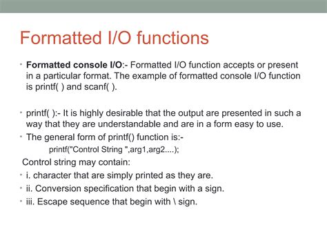 Inputoutput Function Presentationpptx Ppt Programming Languages