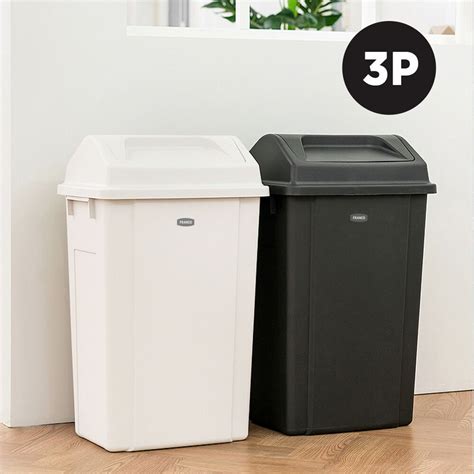 프랑코 퍼블릭 분리수거함 50l와이드스윙 3개 세트 카페 휴지통 대용량휴지통 블랙 휴지통 감도 깊은 취향 셀렉트샵