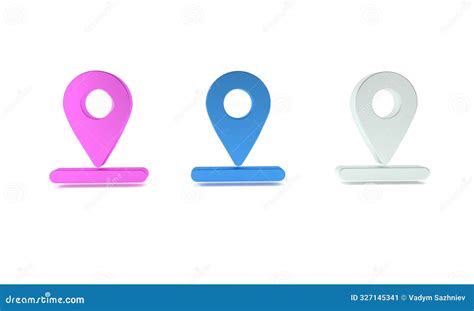 Colorful Map Pin Icon Isolated On White Background Navigation Pointer Location Map Gps