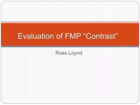 Evaluation Of Fmp Ppt