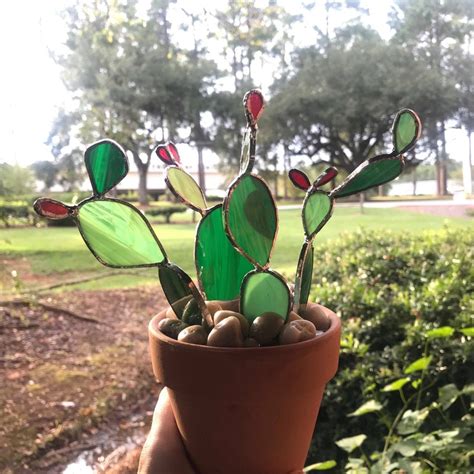 Stained Glass Cactus Etsy
