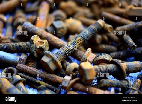 Rusty Nuts And Bolts Stock Photo Alamy