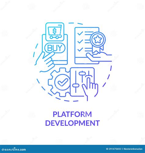 2d Gradient Thin Linear Icon Platform Development Concept Stock Illustration Illustration Of