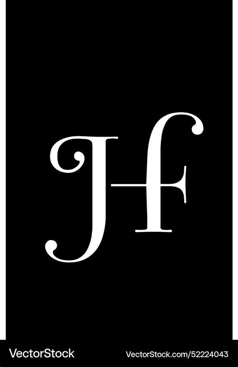 Jhf letter logo Royalty Free Vector Image - VectorStock