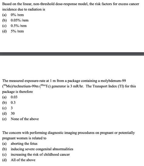 Solved Based On The Linear Non Threshold Dose Response