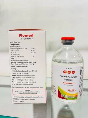 Flunixin Meglumine Injection Usp 50 Mg Vet Medilogy Biotech Packaging Size 10ml And 20 Ml At